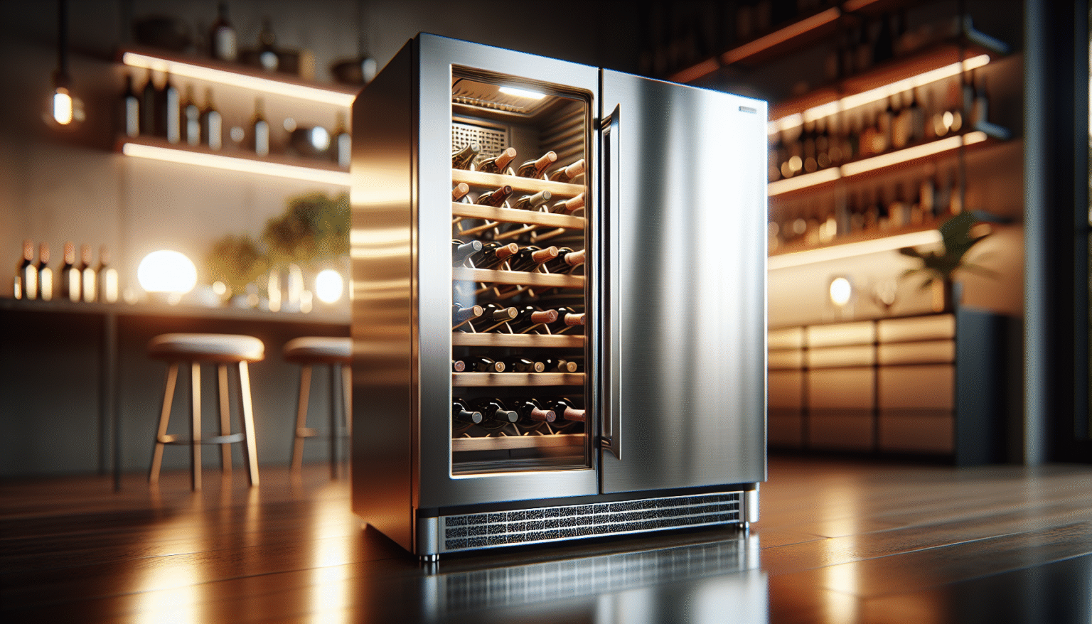 Wine Cooler 37 Bottle Freestanding Fridge Silver review